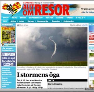 StormChasingUSA.com featured in Swedish newspaper Expressen - https://www.stormchasingusa.com